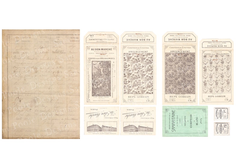 Vintage French Haberdashery Junk Journal A4 Paper Collection - Etsy UK