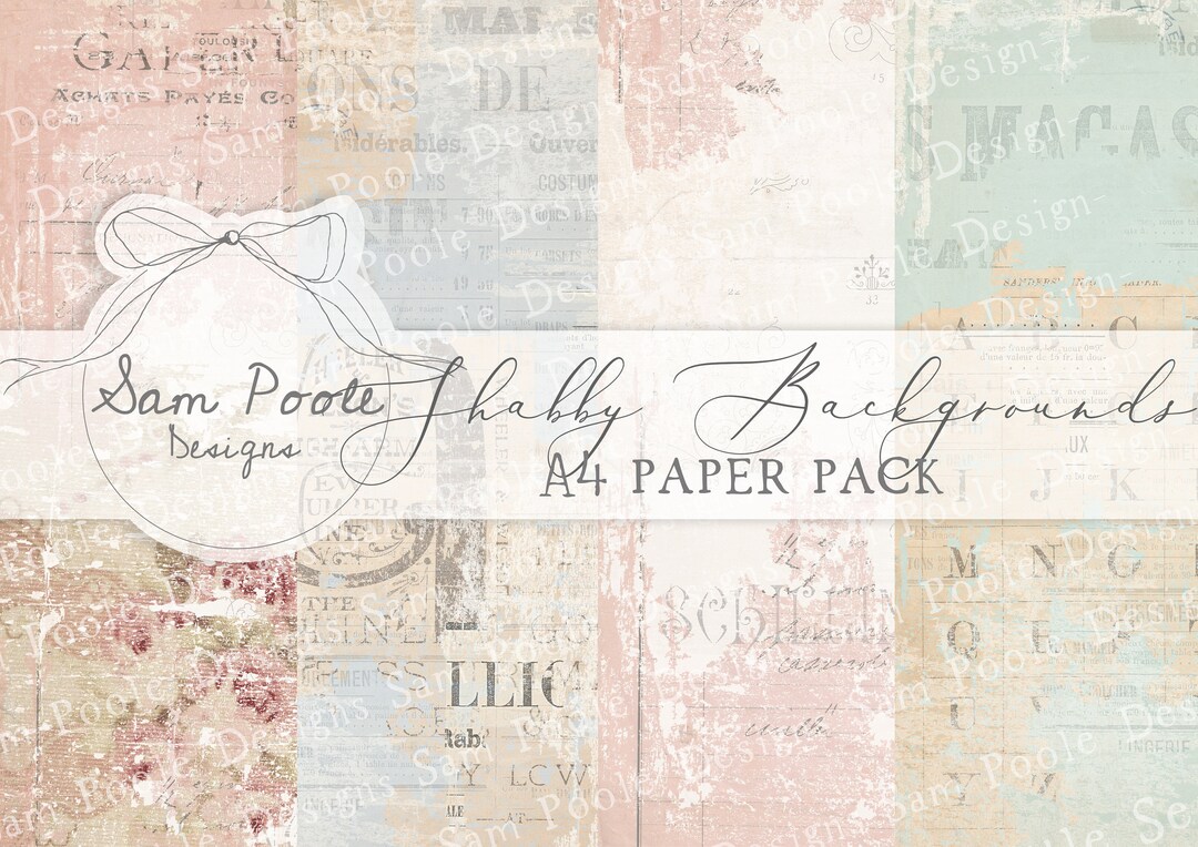 Shabby Backgrounds Pastel Vintage Junk Journal A4 Paper Collection ...