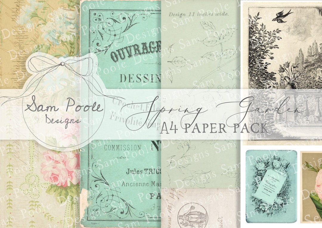 Spring Garden Junk Journal A4 Paper Collection - Digital Download ...