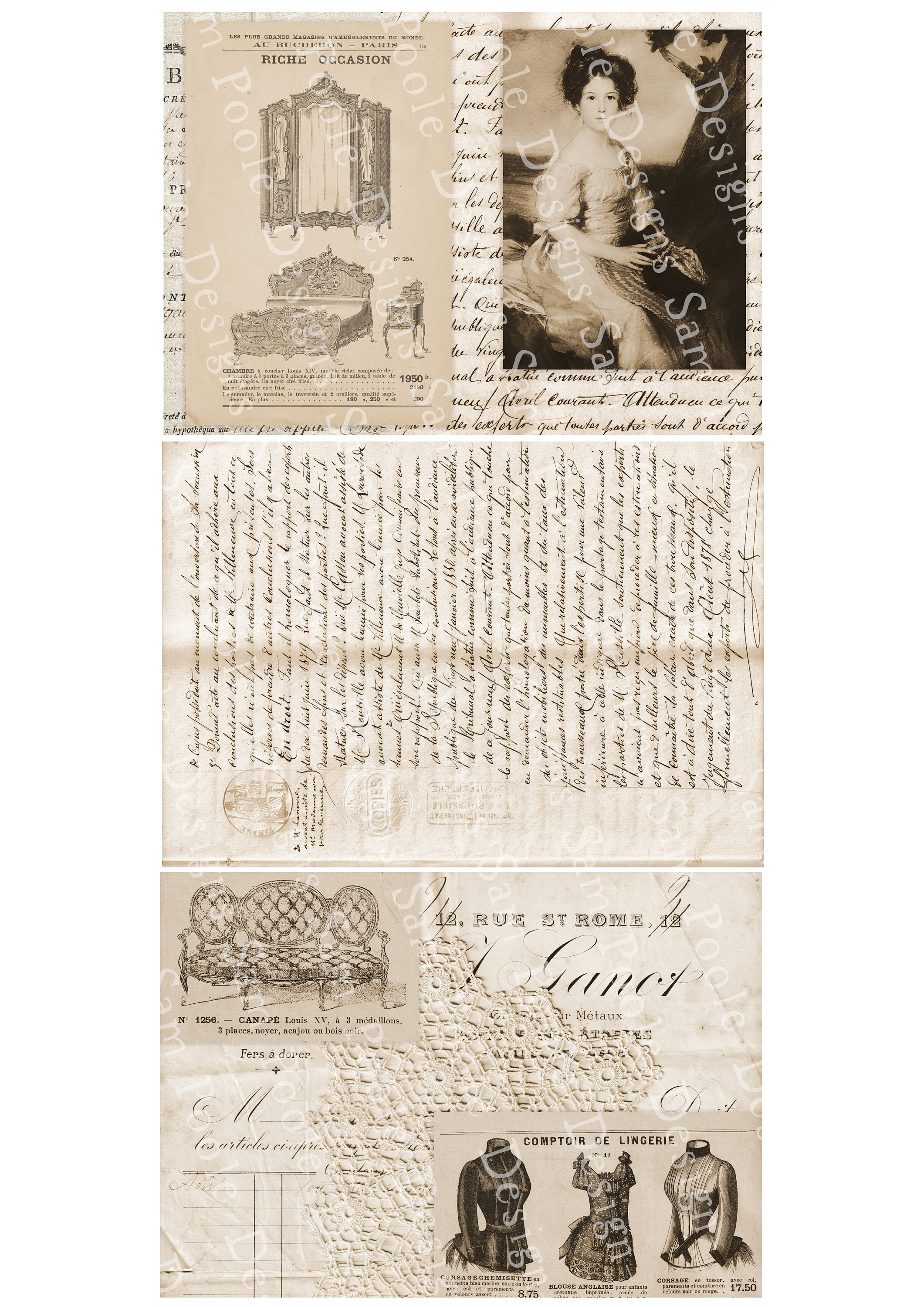 Sepia Couture Kit Vintage Junk Journal A4 Paper Collection - Digital ...