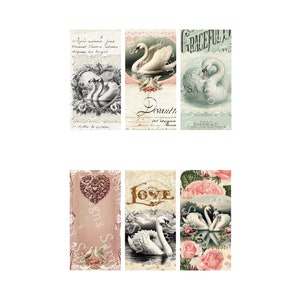 Swan Journal Cards Vintage Junk Journal A4 Paper Collection - Digital ...