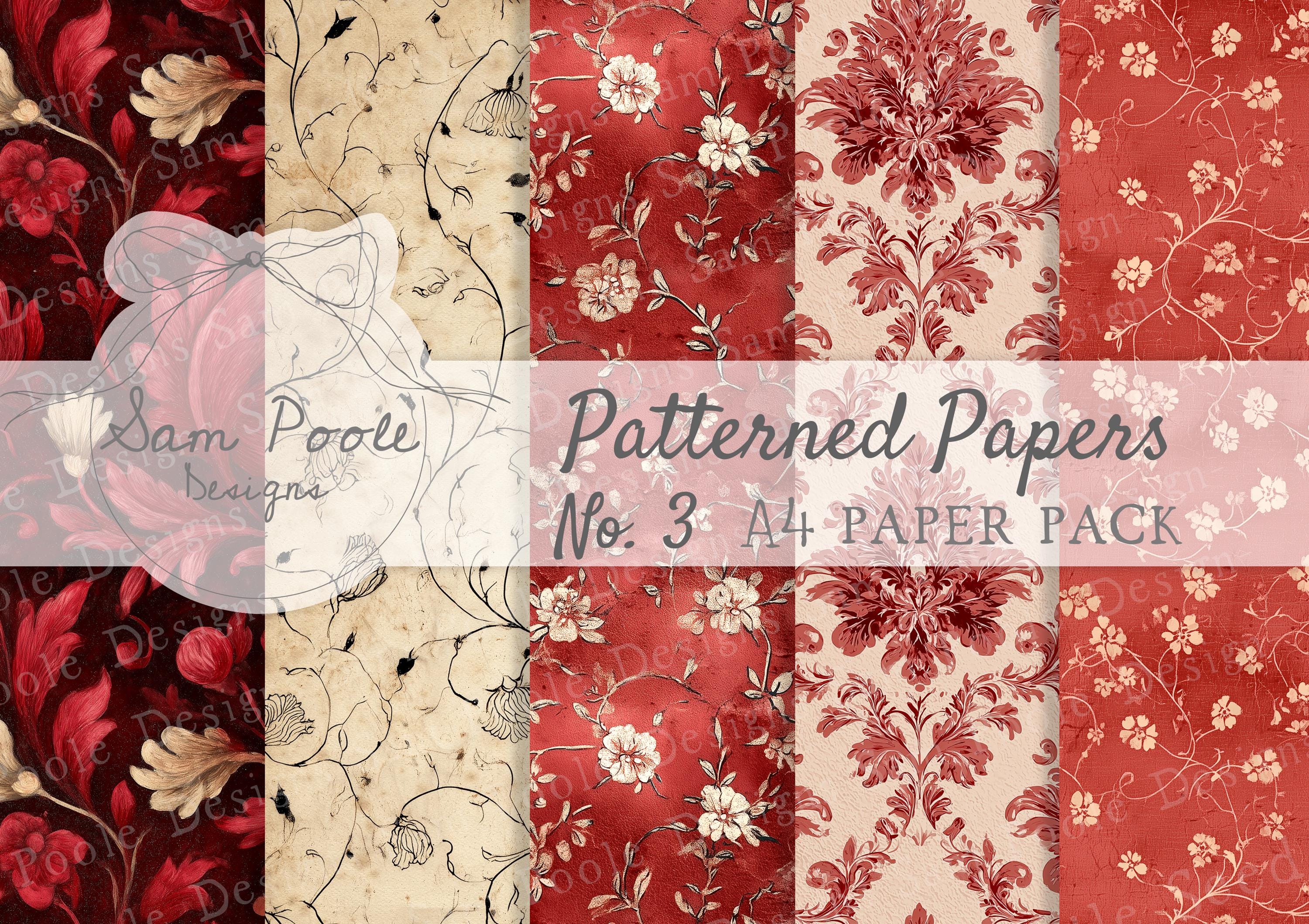 No. 3 Patterned Papers Printables A4 Paper Pack - Junk Journal (digital ...