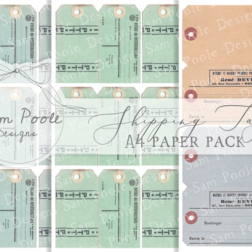 Vintage 'french Blues' A4 Paper Collection Digital - Etsy