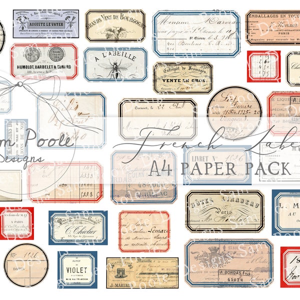 French Labels - Etsy