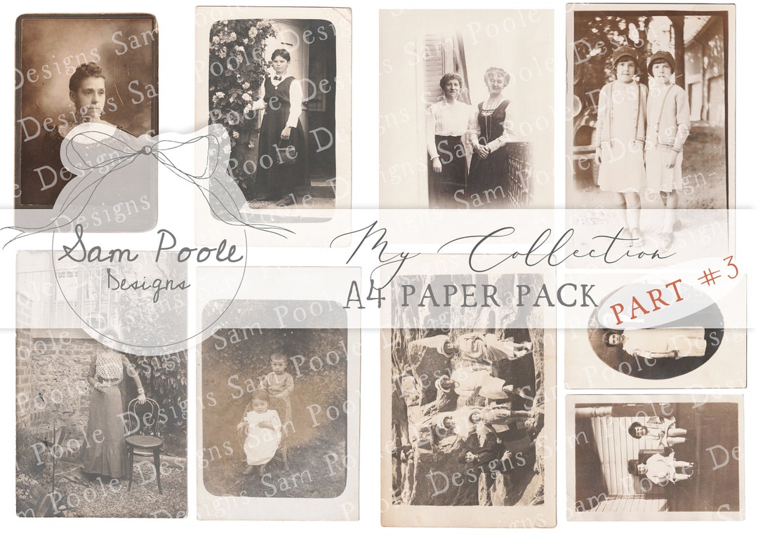 PART 3 My Collection Photographs Kit Vintage Junk Journal A4 Paper Kit ...