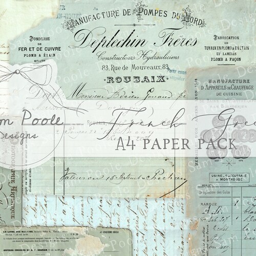 Vintage 'french Invoice Slips' A4 Paper Collection - Etsy