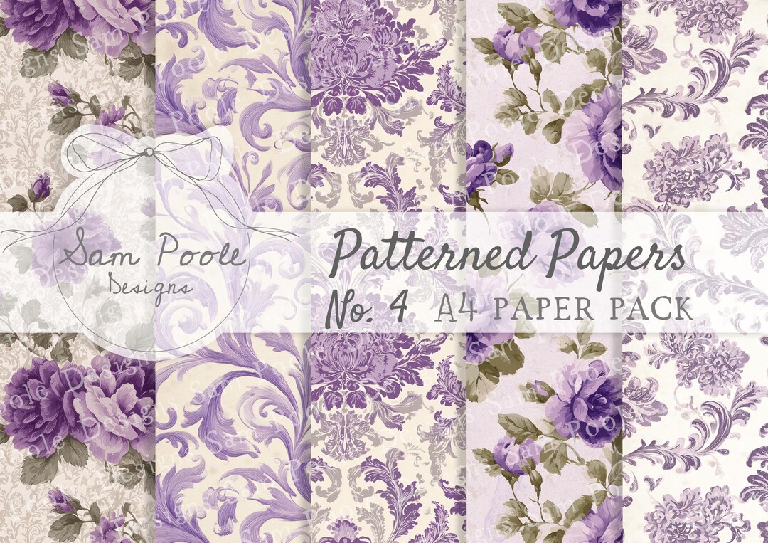 No. 4 Patterned Papers Printables A4 Paper Pack - Junk Journal (digital ...