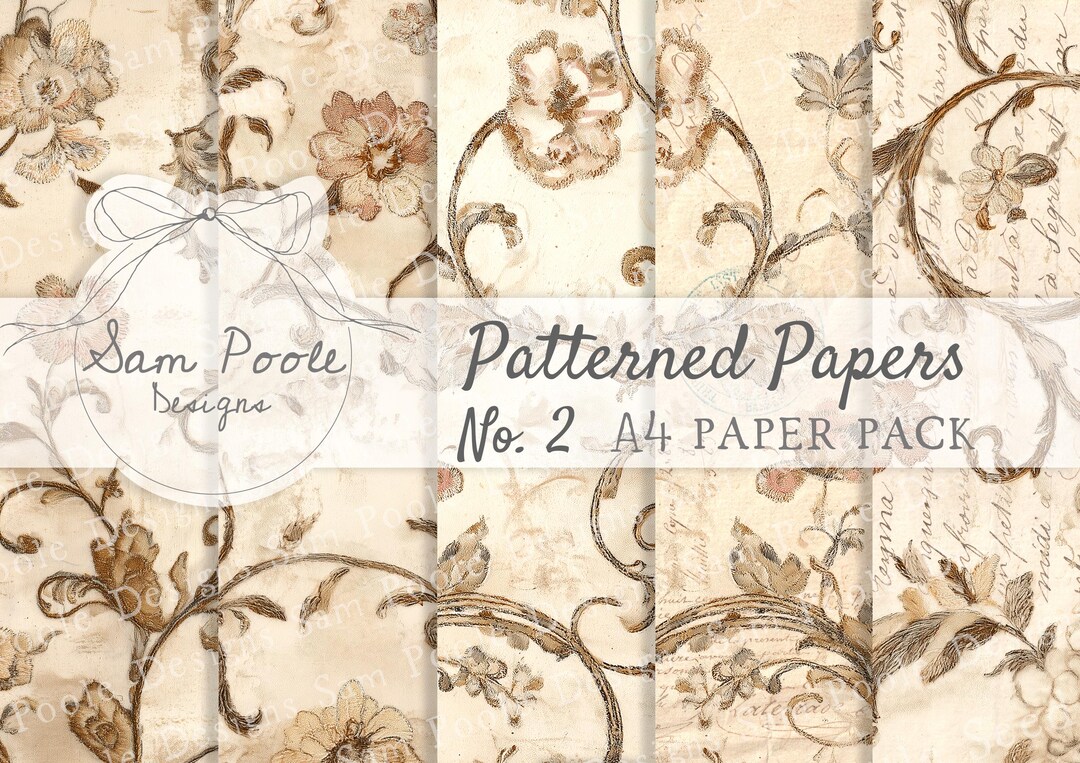 No. 2 Patterned Papers Printables A4 Paper Pack - Junk Journal (digital ...