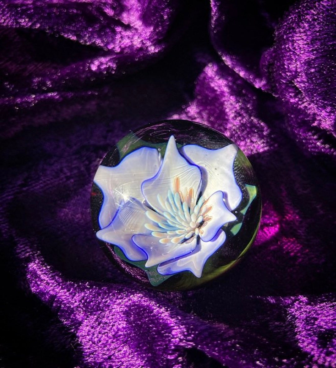 Flower Marble Blue With Gold Violet - Etsy