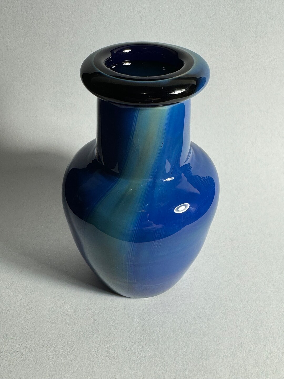 Mini Glass Vase/bottle With Cork Cobalt and Silver Fume - Etsy