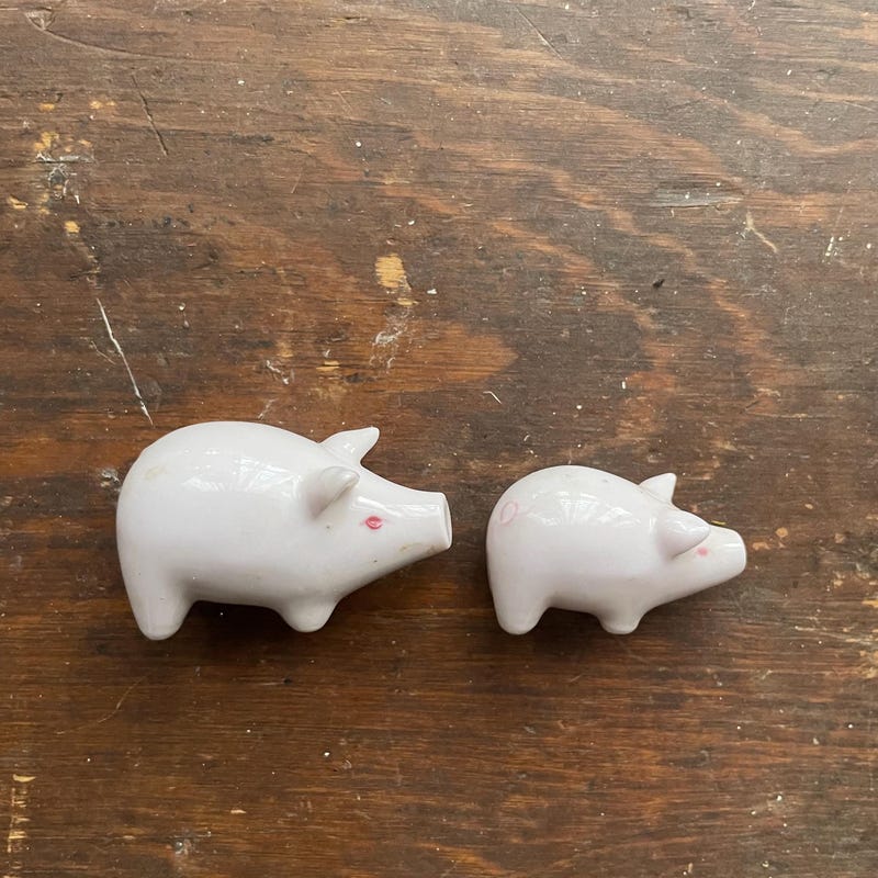 Porcelain Pig - Etsy