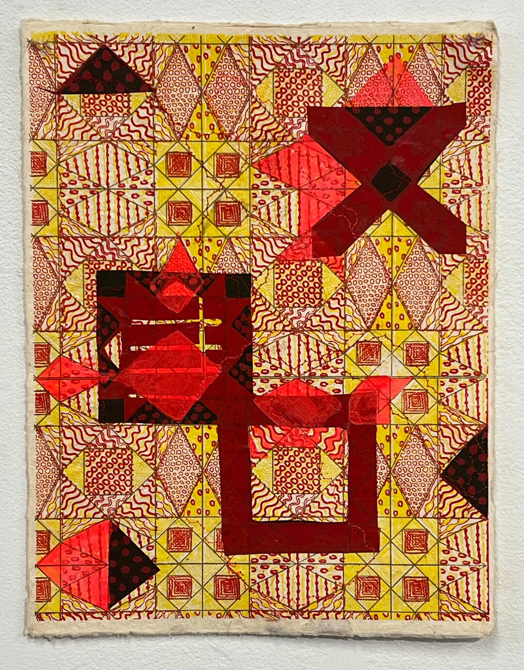 Original Artwork Collage of Risographs With Acrylic Gouache and Sewing ...