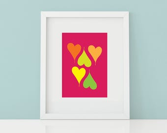 Printable | Orange Love Heart | 8x10 Artwork With Mat Border (white) - Etsy
