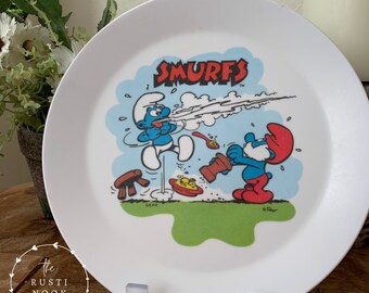 Smurfs Plate - Etsy