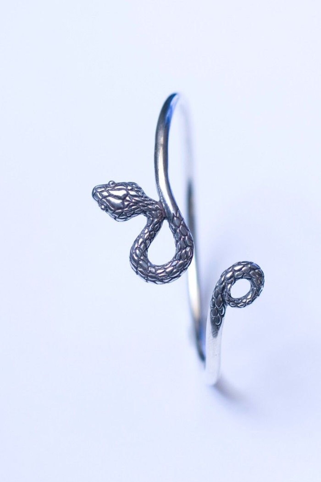 Adjustable Solid Silver Serpent Bracelet, Sterling Silver Snake ...