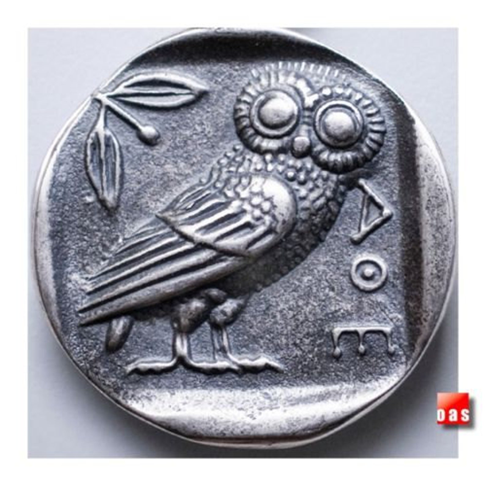 Sterling Silver Greek Owl Coin Necklace Silver Athena - Etsy