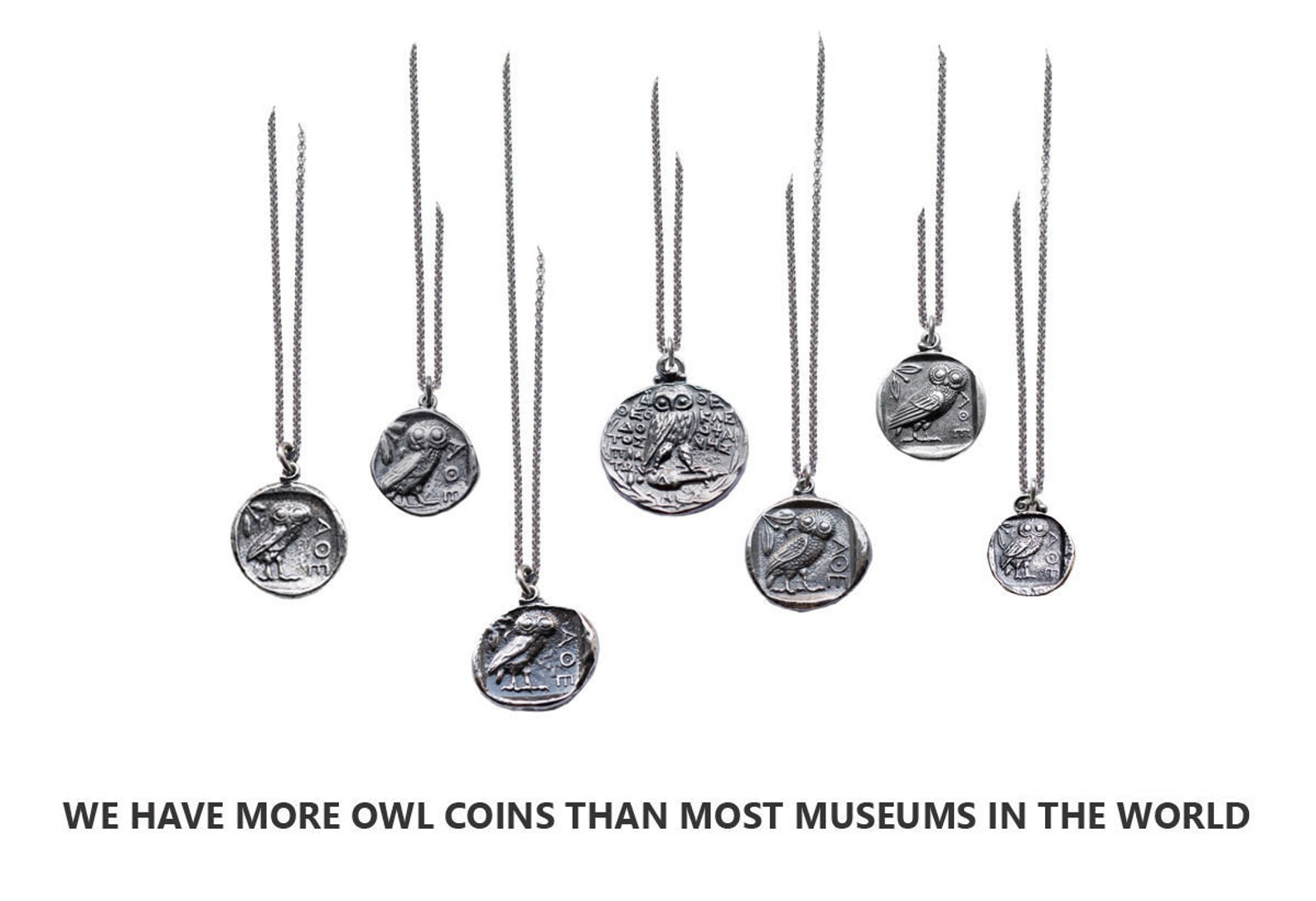 IT SPINS!!! - Sterling Silver Greek Owl Coin Necklace, 925 Owl Coin ...