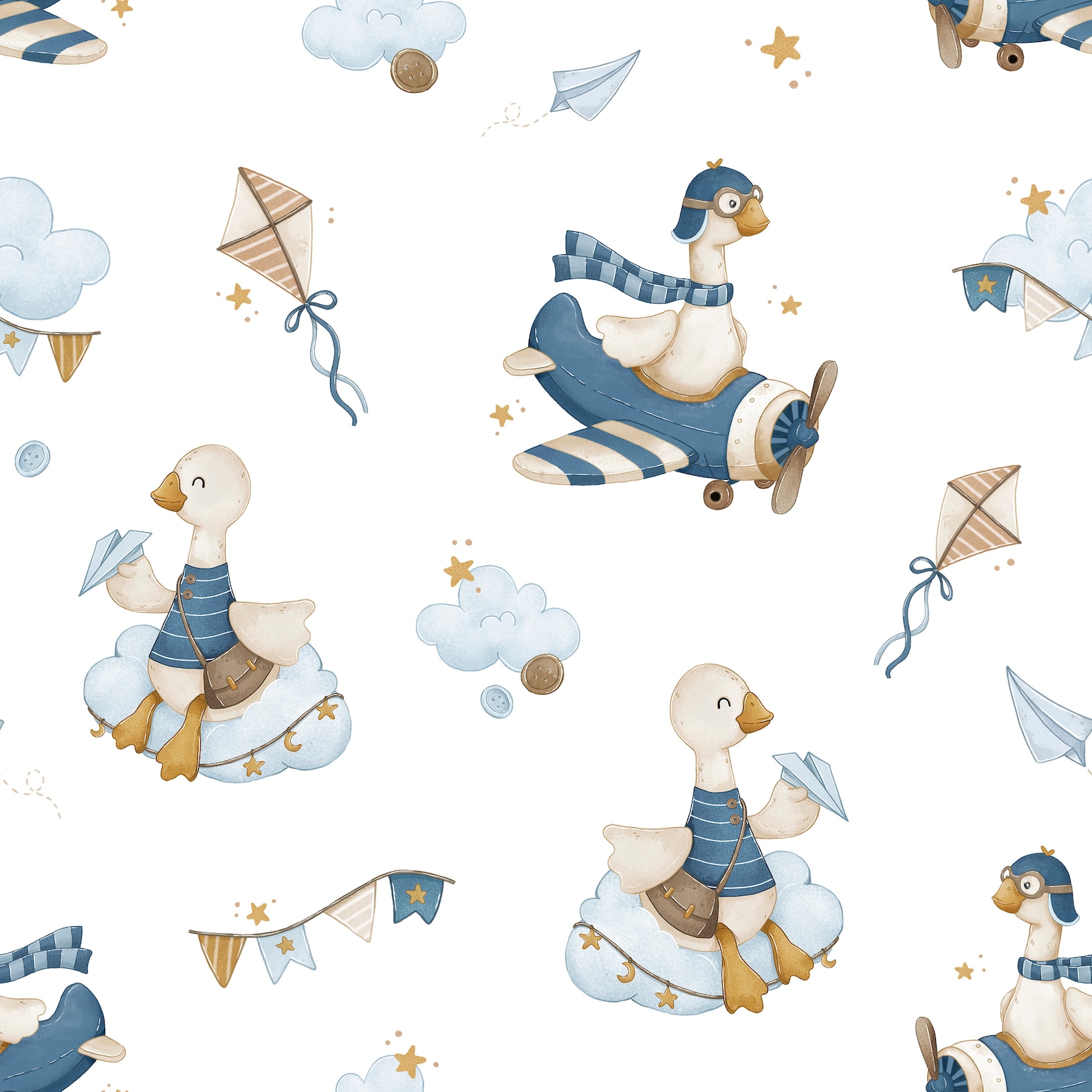 Goose Cotton Fabric by the Yard, Premium Cotton Fabric, Digital Print ...
