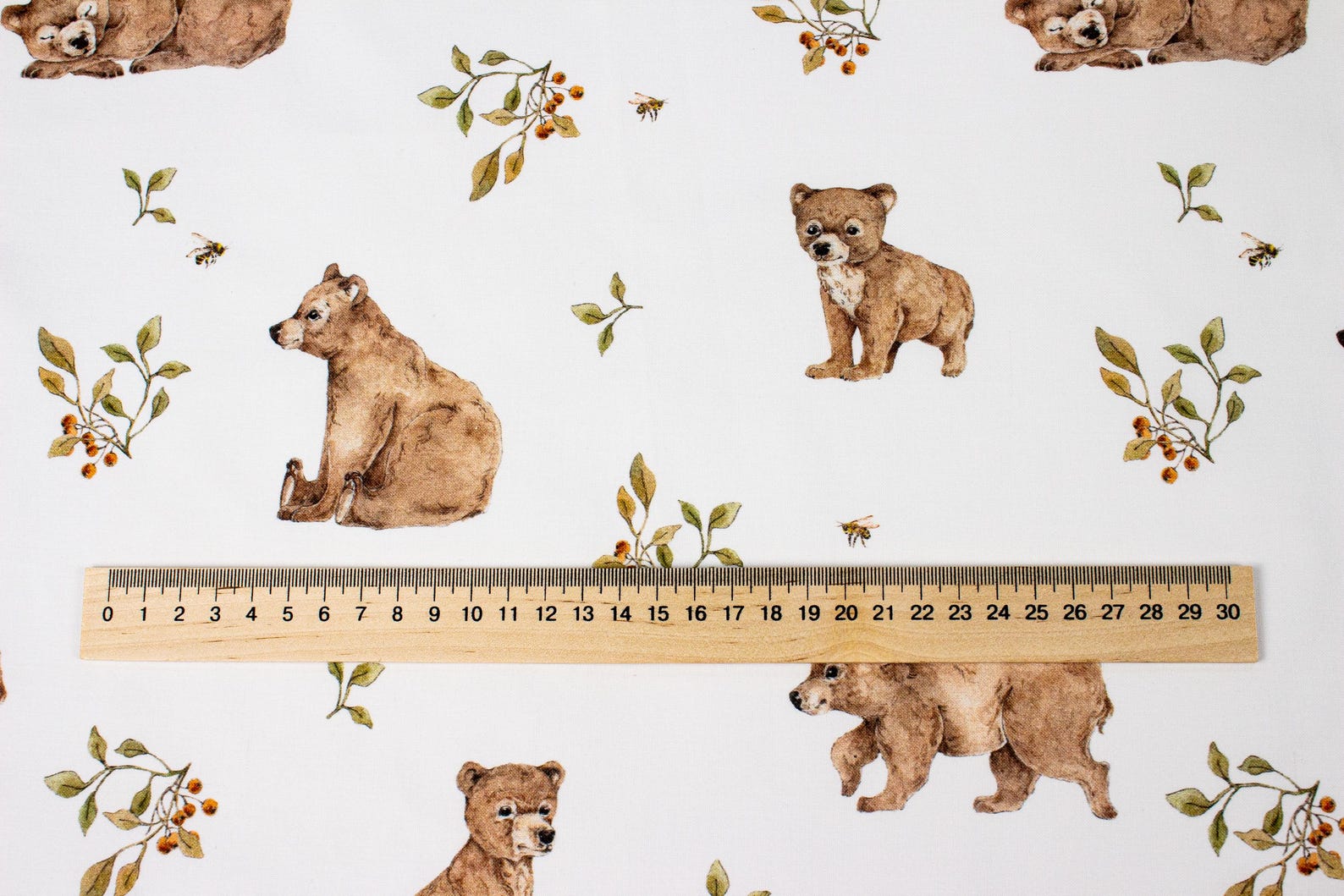 Bear Cotton Premium Fabric Baby Bear , Modern Nursery, Premium Digital ...