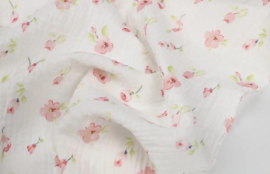 Cotton Double Gauze, Floral Pattern Gauze, Baby Cotton Muslin, Double ...