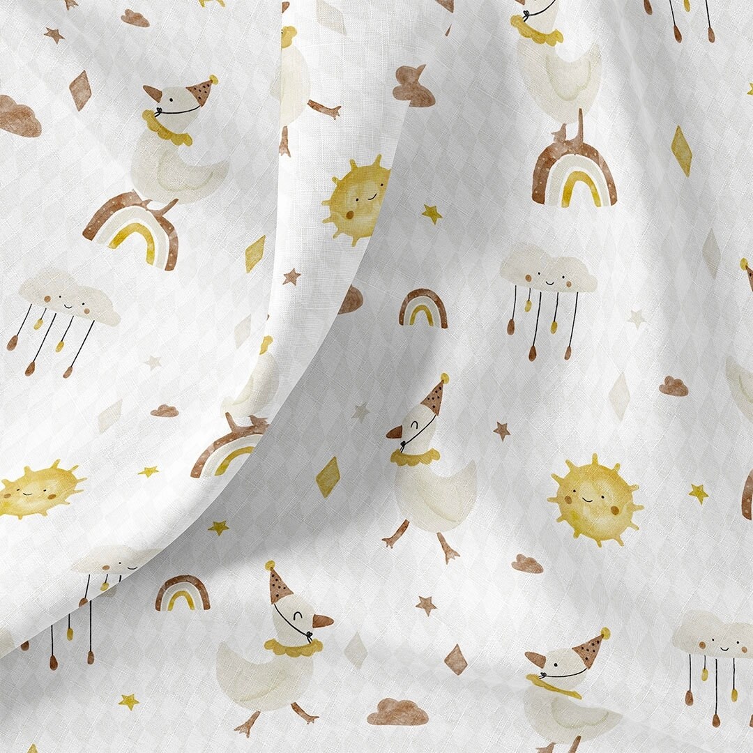 Goose Cotton Fabric by the Yard, Premium Cotton Fabric, Digital Print ...