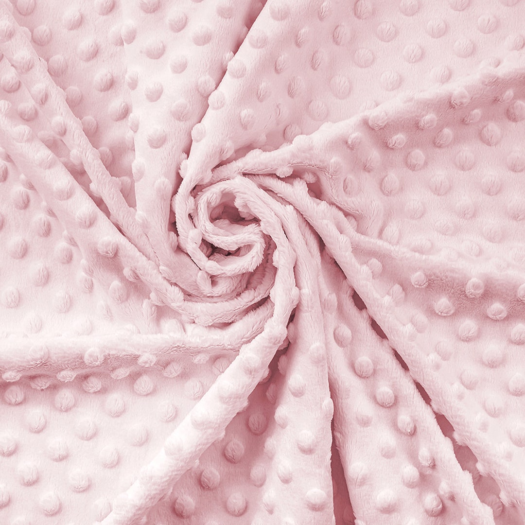 Minky Dots Light Pink Fabric Premium Quality by the Yard OEKO-TEX,380 G ...