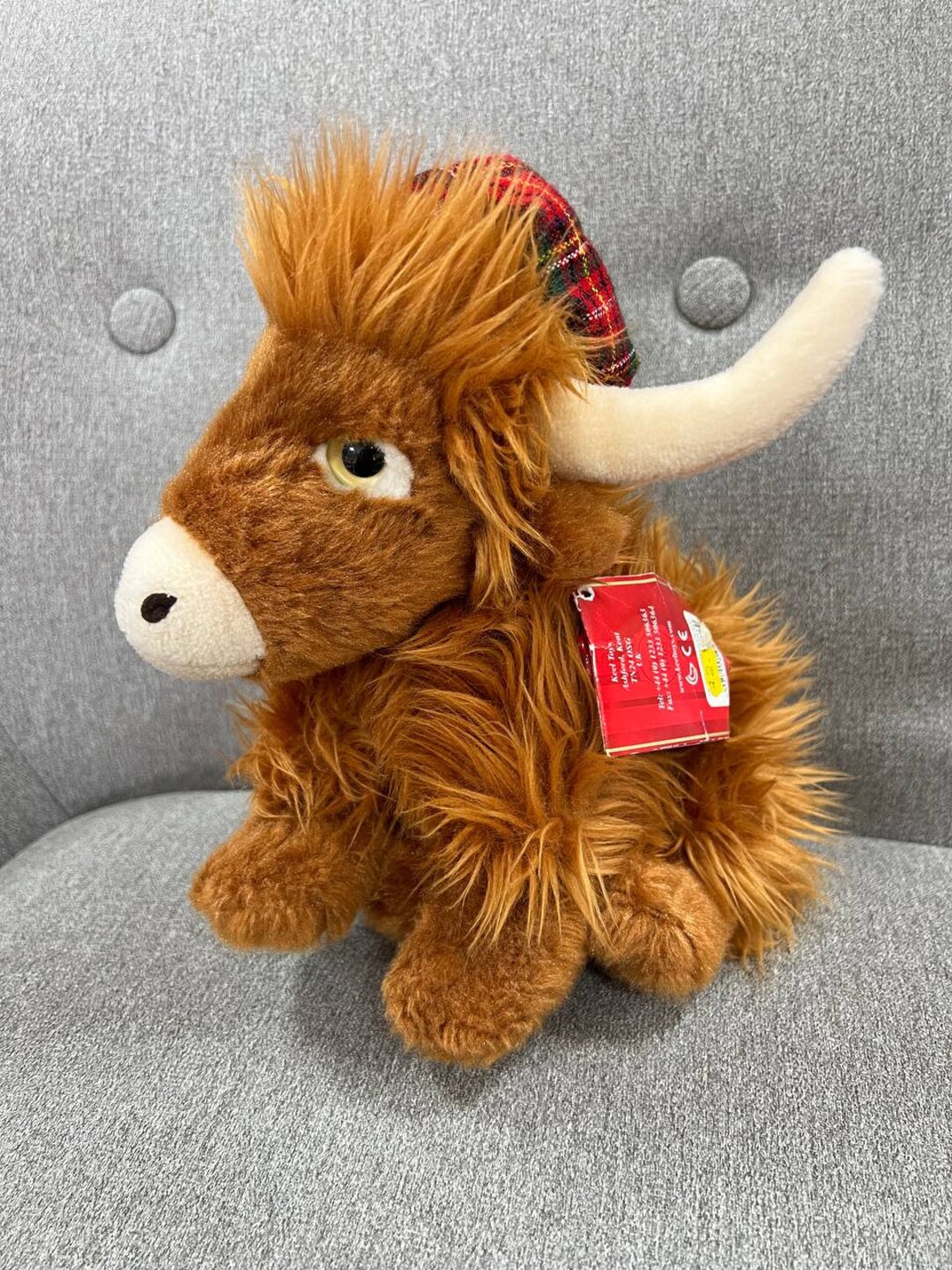 Buffalo Toy Vintage Keel Toys, Brown Buffalo With Scotish Hat, Soft Toy ...