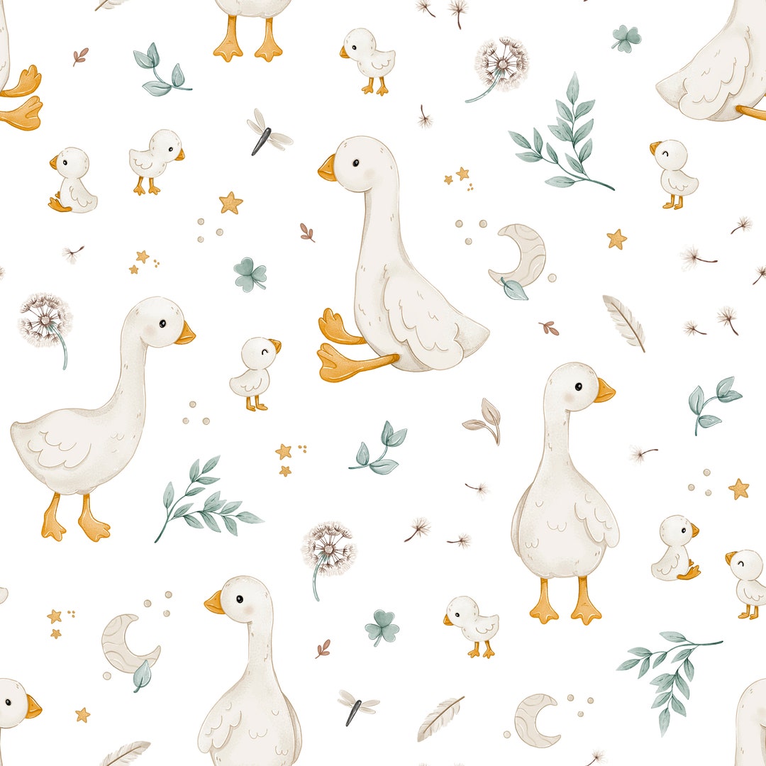 Goose Cotton Fabric by the Yard, Premium Cotton Fabric, Digital Print ...