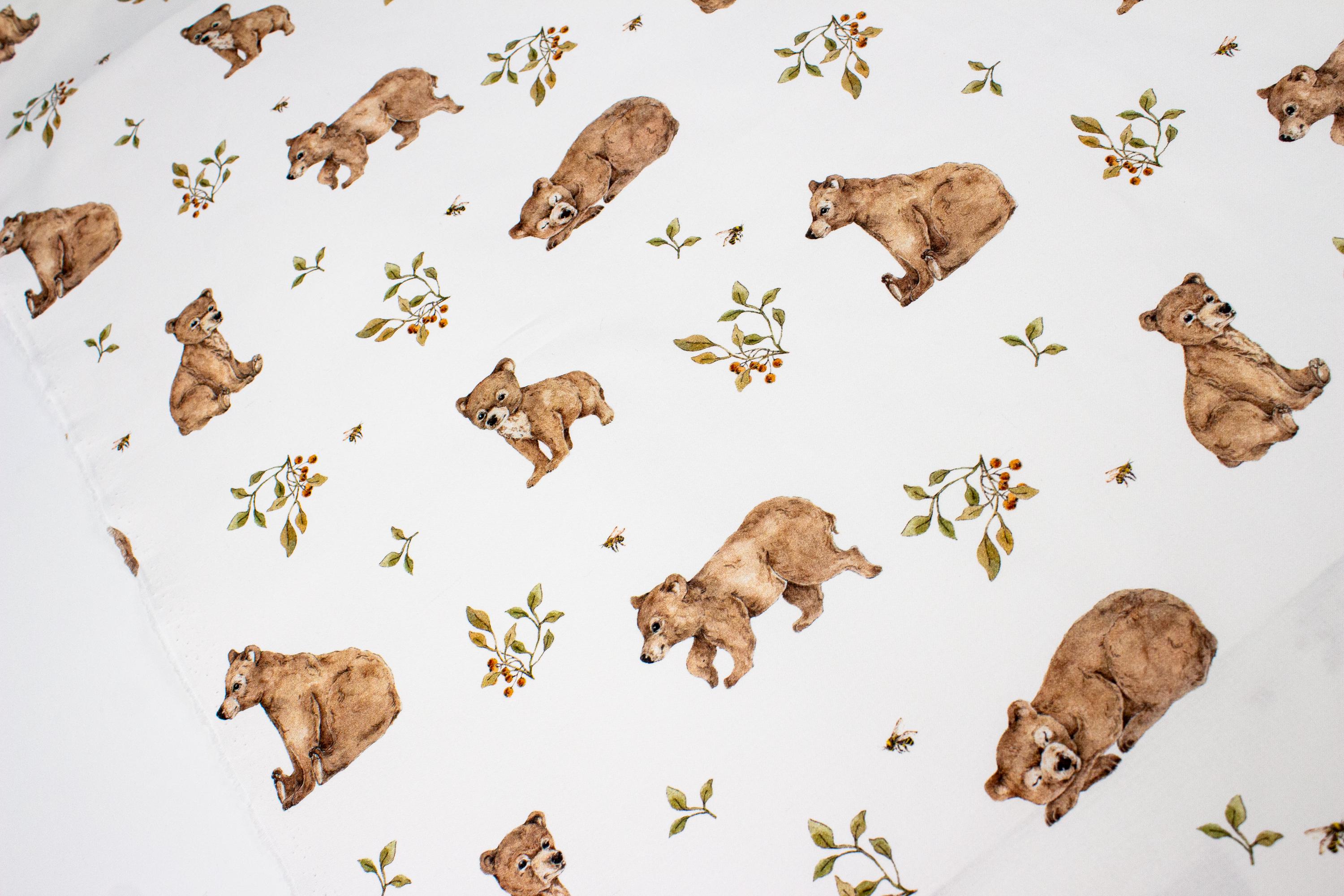 Bear Cotton Premium Fabric Baby Bear , Modern Nursery, Premium Digital ...