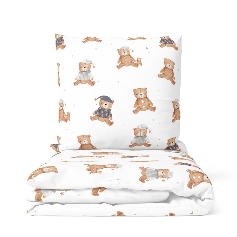 Fabric Teddy Bear Cotton Fabric, Watercolor Woodland Nursery, Premium ...
