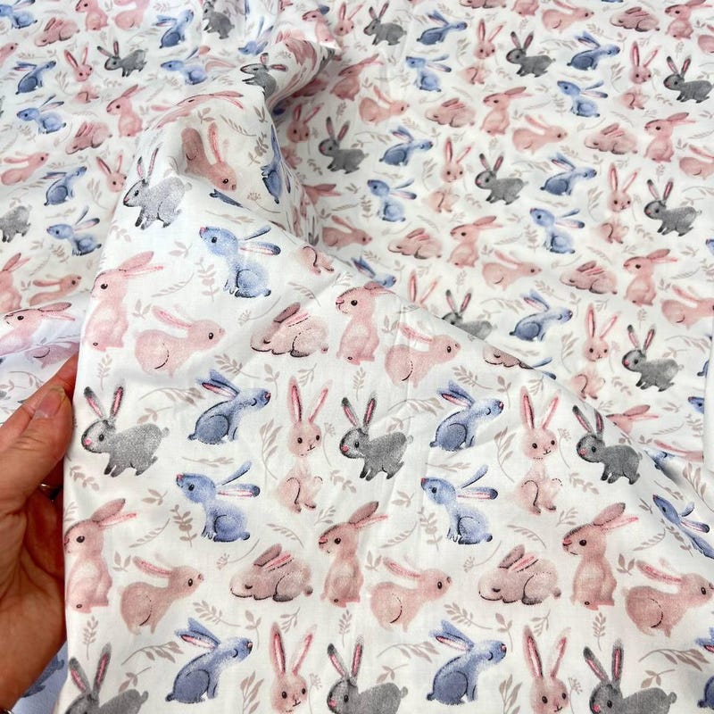 Rabbit Print Fabric - Etsy