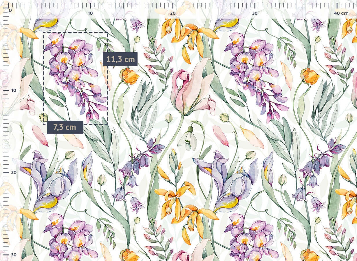 Watercolor Spring Flowers Cotton Fabric Premium Nursery - Etsy