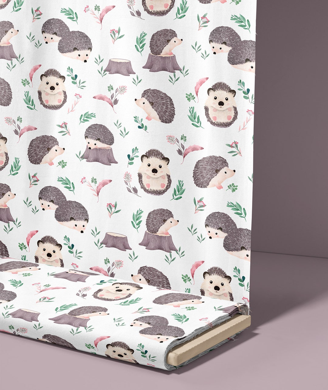 Hedgehog Fabric,cotton Fabric by the Yard,baby Fabric,forest Animals ...