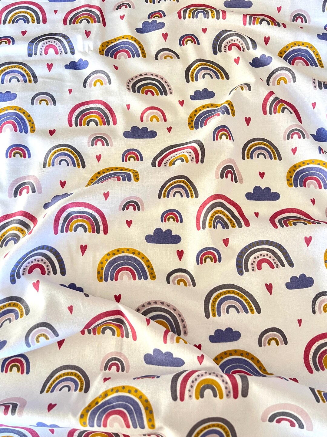 Rainbow Cotton Fabric Quilting for Nursery, Fabric by the Yard, HIGH ...