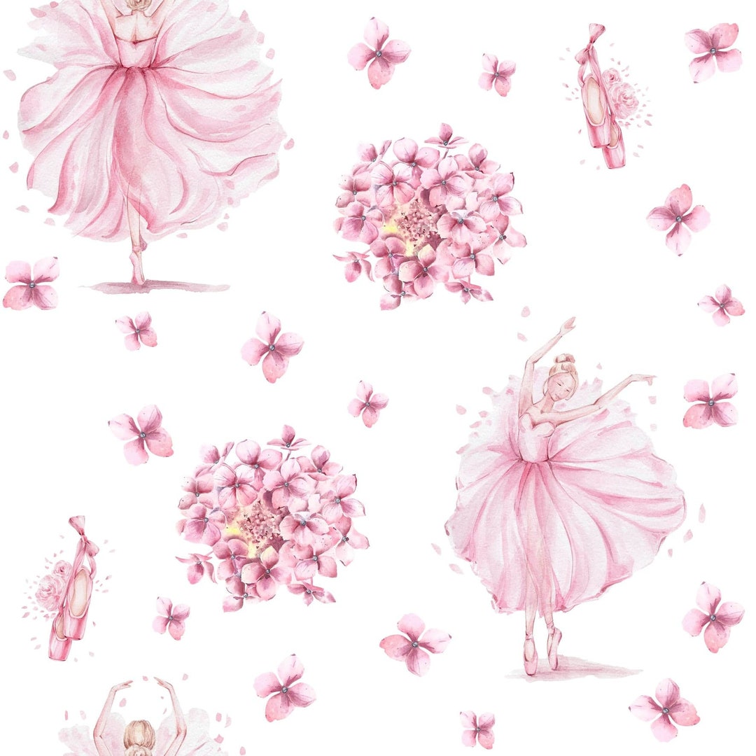 Ballerina Cotton Fabric by the Yard, Premium Cotton Fabric, Digital ...