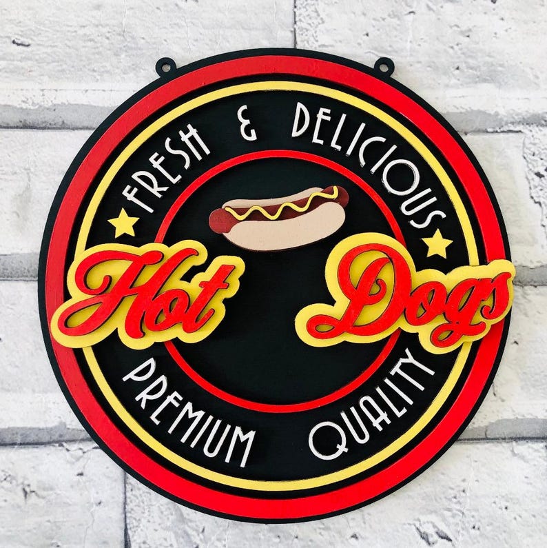 Retro Savoury Food Sign, Retro Ramen Sign, Hot Dog Wall Sign, Burgers ...