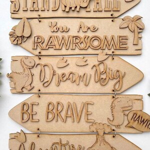 Wooden Plaques for Wall, Dinosaur Wooden Wall Hanging, Wooden Dinosaur ...