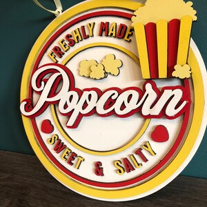 Retro Popcorn Sign, Popcorn Wall Sign, Movie Night Decor, New Home Gift ...