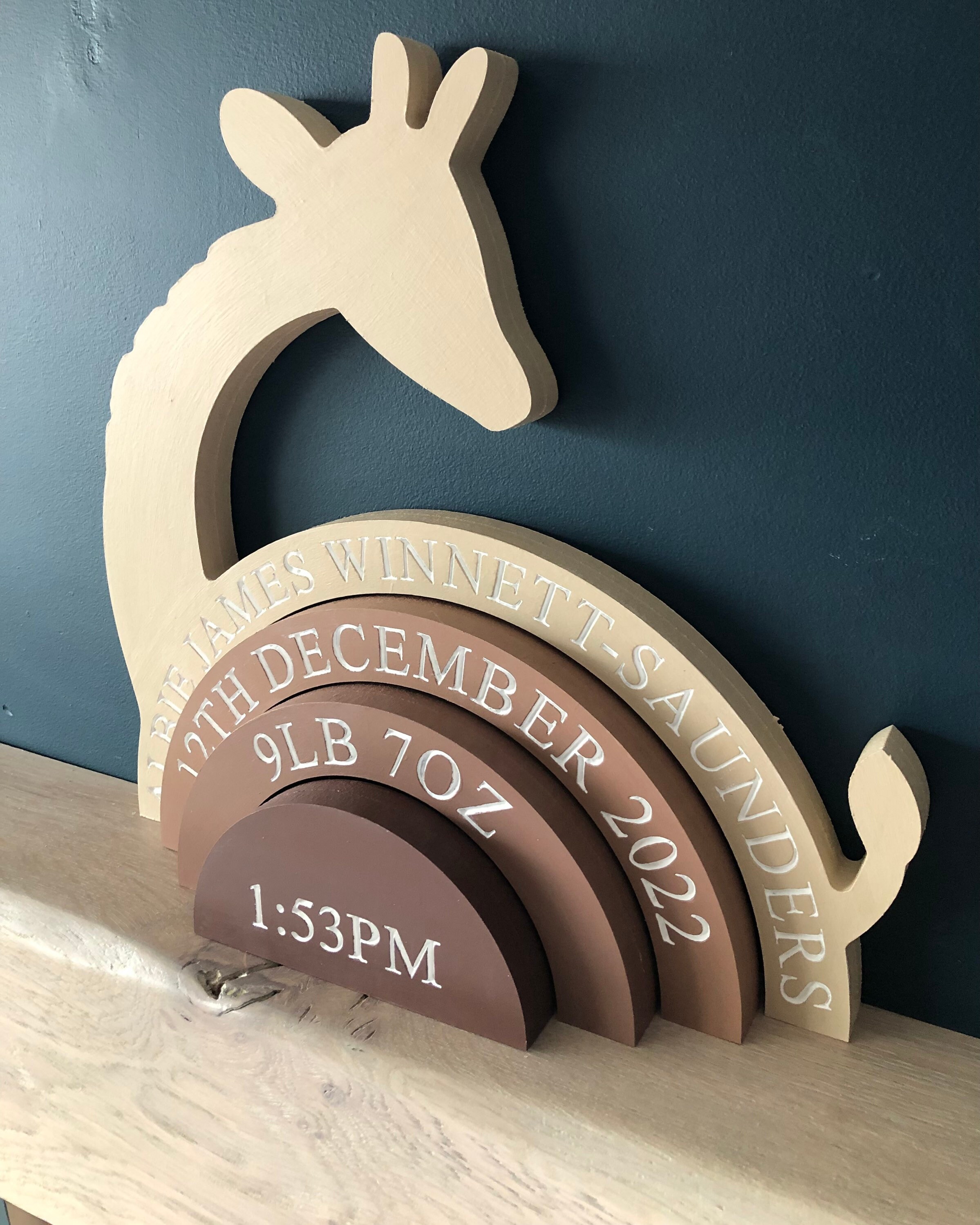Personalised Wooden Giraffe Stacker Rainbow Stacker Engraved - Etsy