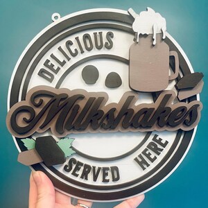 Milkshake Sign, Milkshake Wall Plaque, Retro Sign, Playroom Sign ...