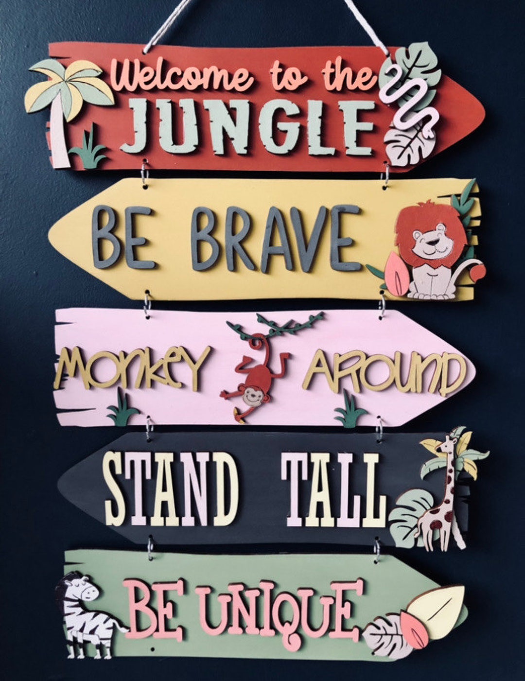 Safari Wall Sign Wooden Plaques for Wall Safari Themed Wall - Etsy UK