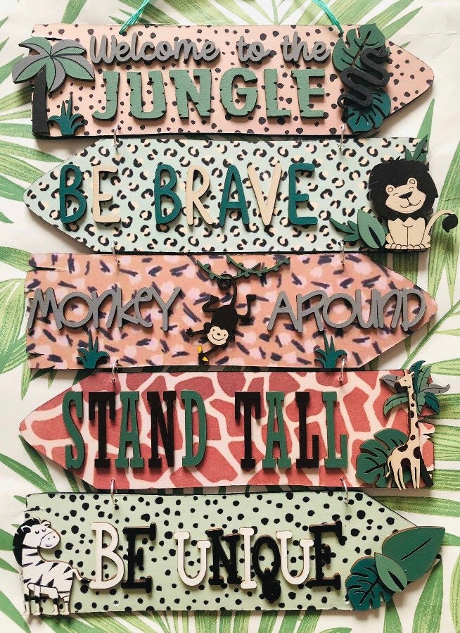 Safari Wall Sign, Wooden Plaques for Wall, Safari Themed Wall Decor ...