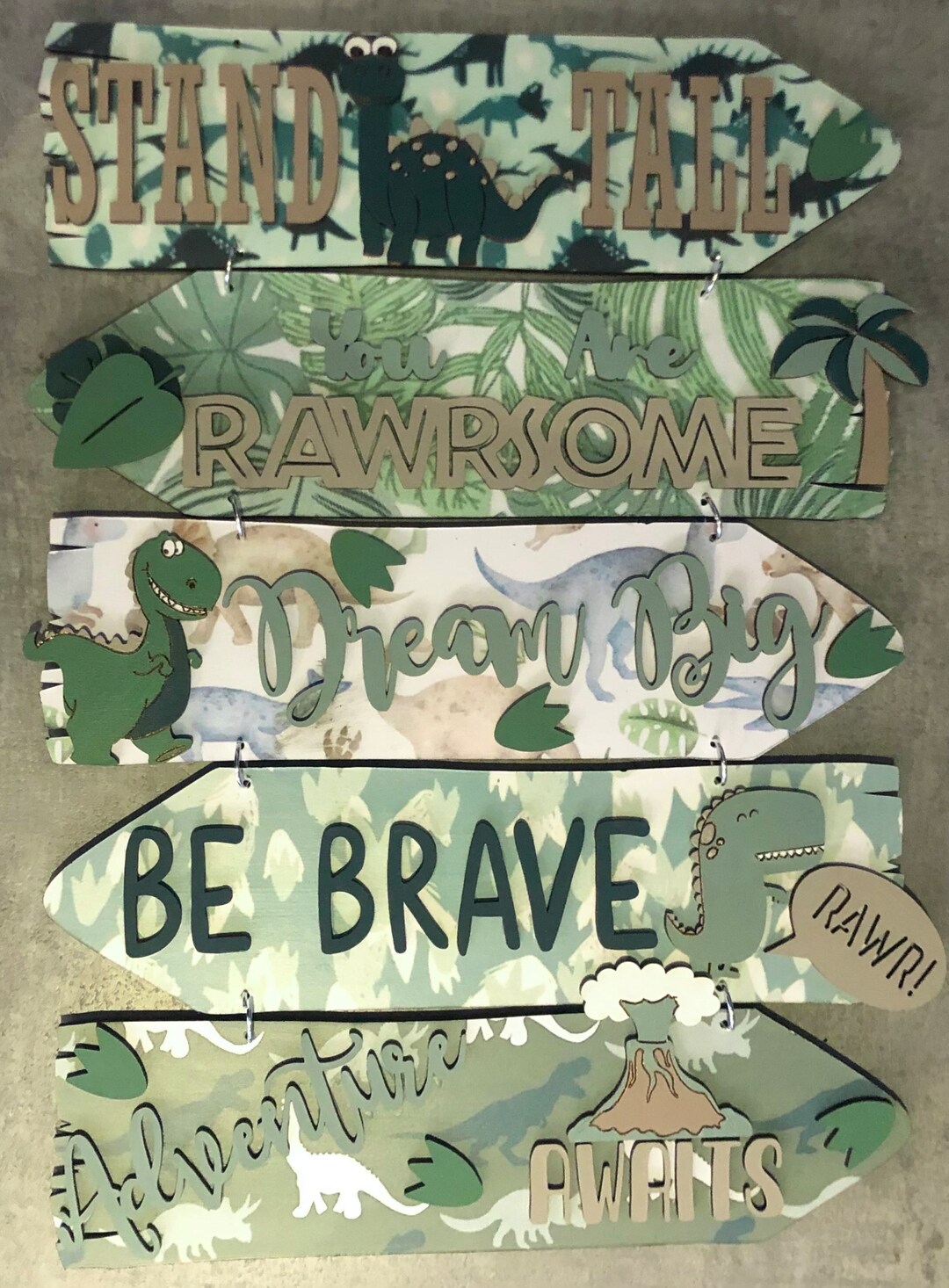 Wooden Plaques for Wall, Dinosaur Wooden Wall Hanging, Wooden Dinosaur ...