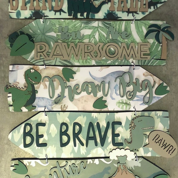 Dinosaur Direction Sign - Etsy