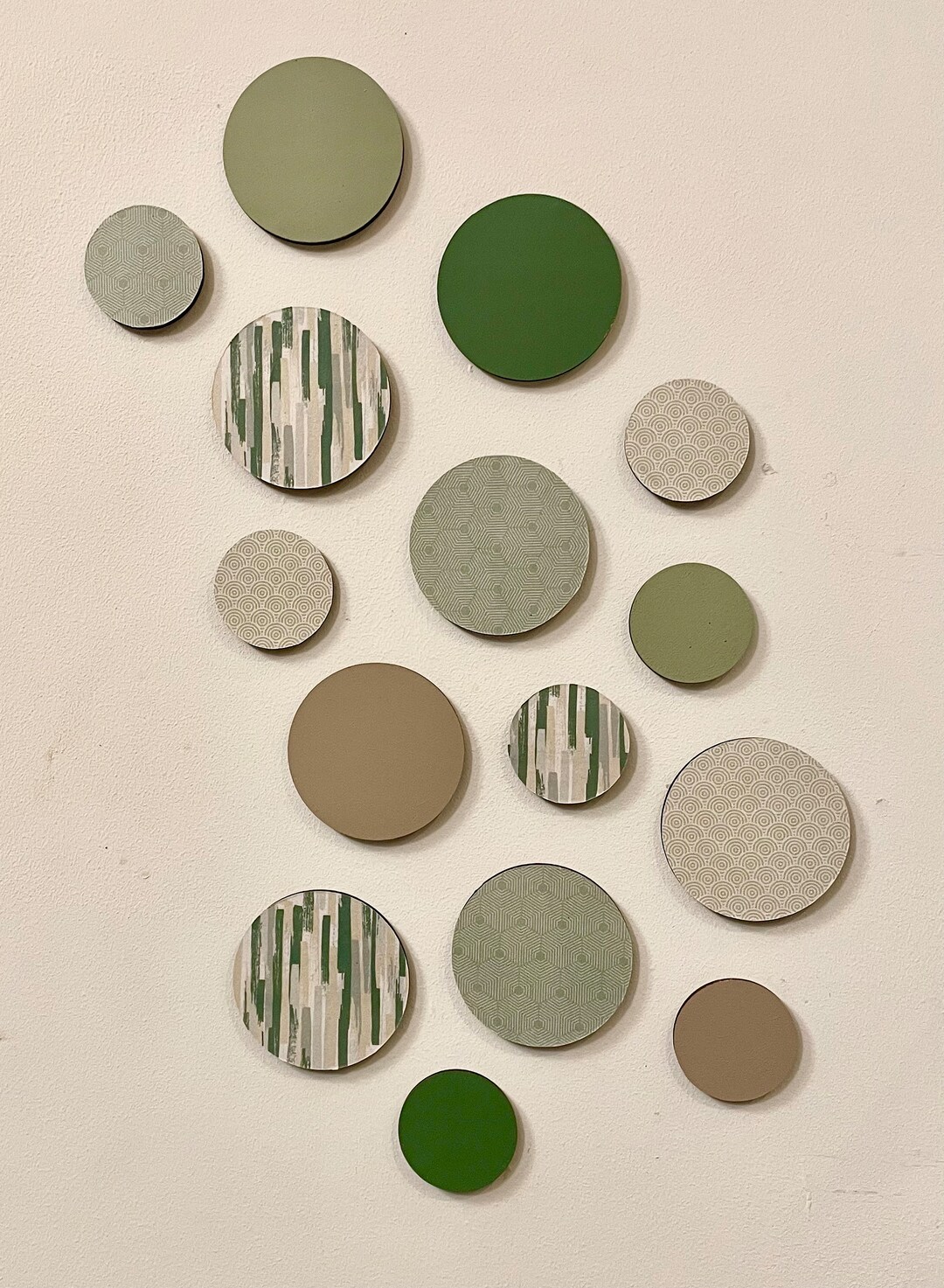 Green Circle Wall Art, Green Modern Wall Art, Geometric Wall Art, Green ...