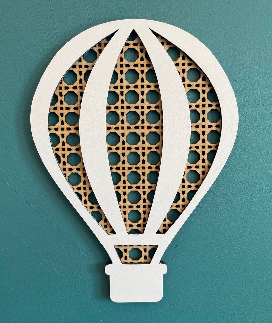 Rattan Hot Air Balloon, Rattan Wall Art, Rattan Nursery Decor, Wooden ...
