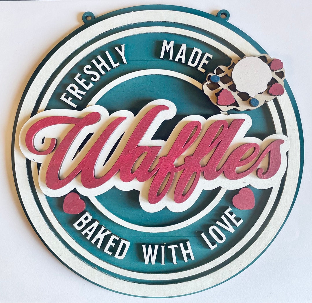 Waffles Sign, Retro Waffles Sign, Waffles Shop Sign, Playroom Sign, New ...