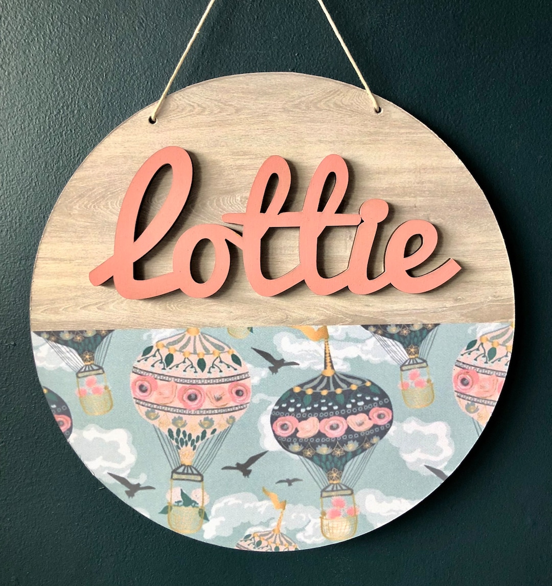 Hot Air Balloon Door Sign, Personalised Hot Air Balloon Door Plaque ...