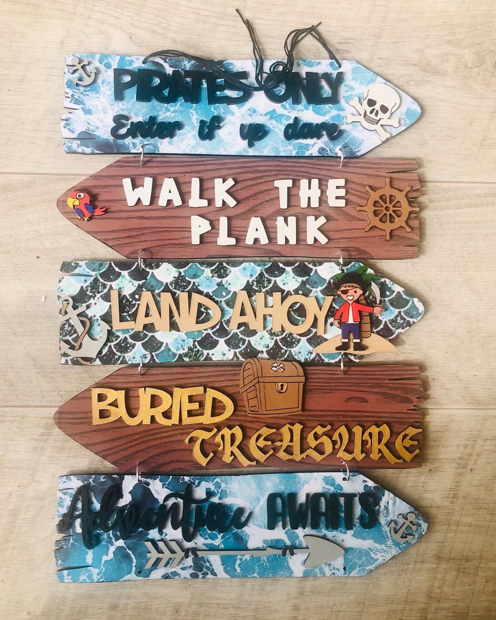 Pirate Wall Sign Wooden Direction Sign Pirate Direction - Etsy