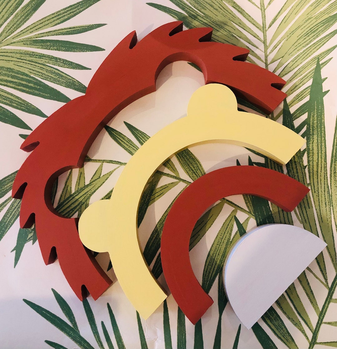 Rainbow Stacker, Lion Stacker, Wooden Lion Stacker, Jungle Room Decor ...